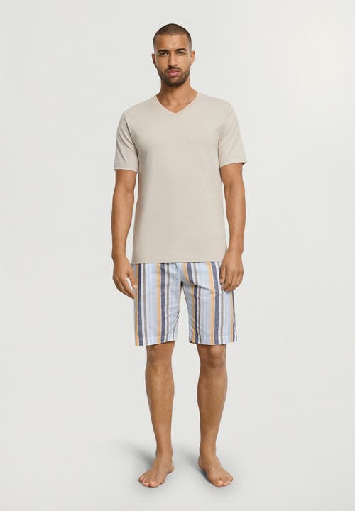 HANRO Hanro Night and Day Striped Cotton Drawstring Shorts